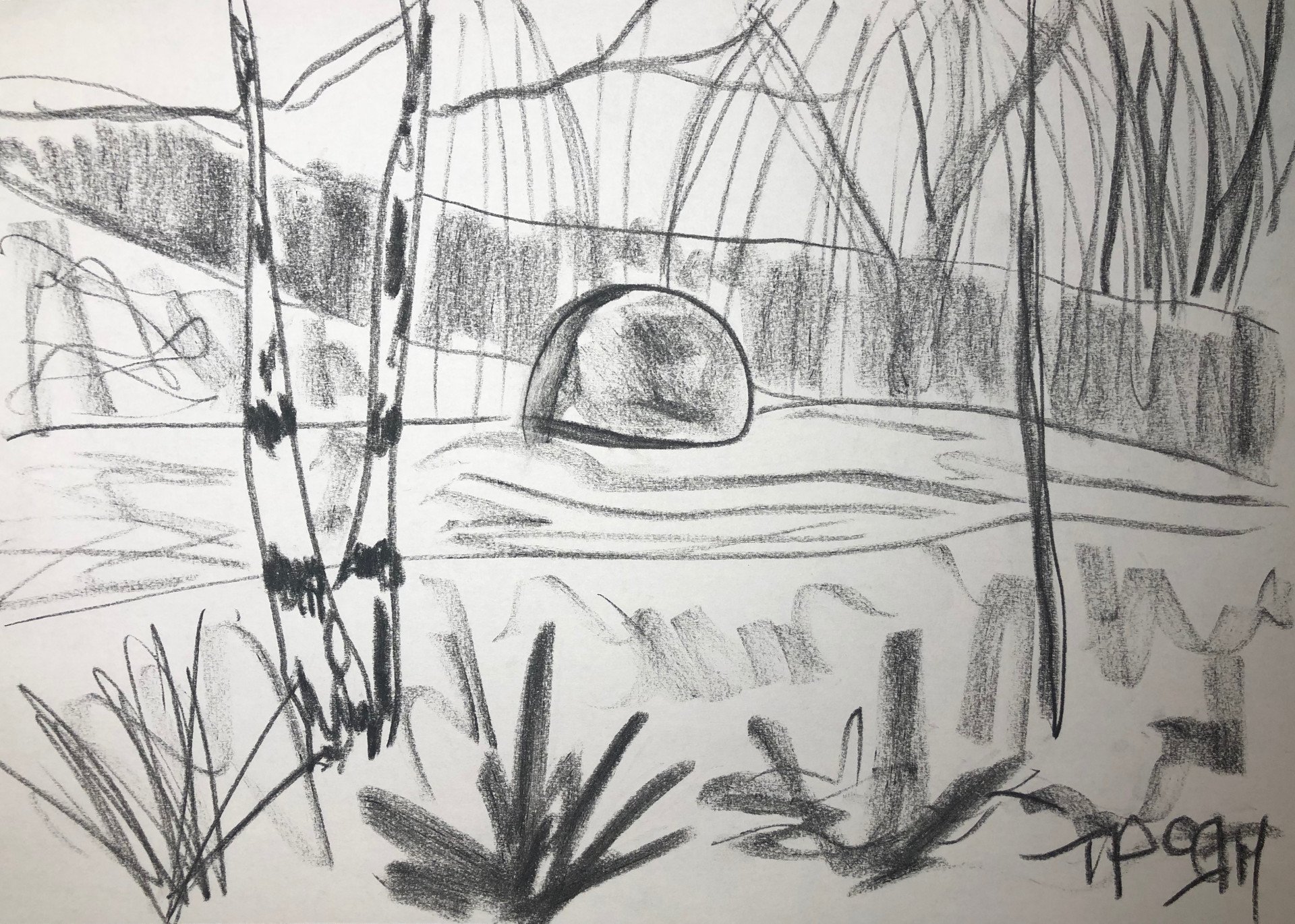 Park number 3. Drawing - Oleg Troyan - Jose Art Gallery